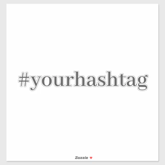 Modern Hashtag Sticker | Zazzle