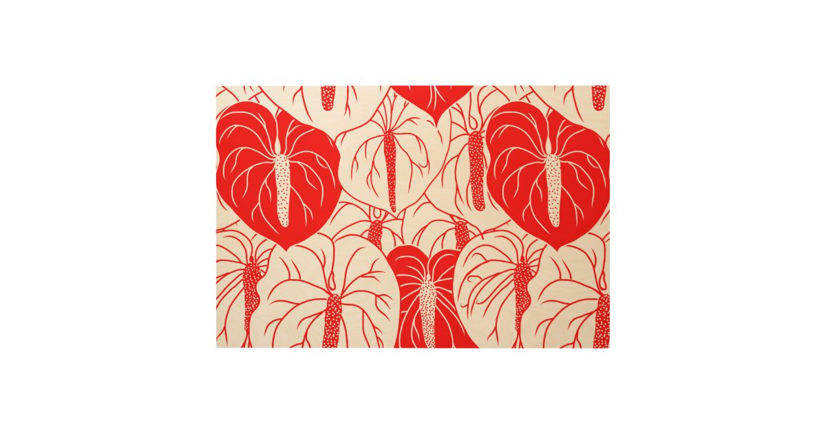 Modern Hawaiian Anthurium print pattern | Zazzle