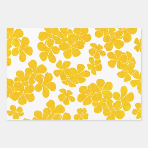 Modern Hawaiian Print pattern Plumerias Wrapping Paper Sheets | Zazzle