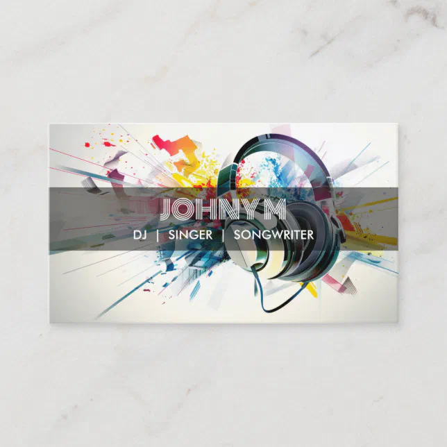 Modern Headphones DJ Songwriter Music Singer Business Card | Zazzle