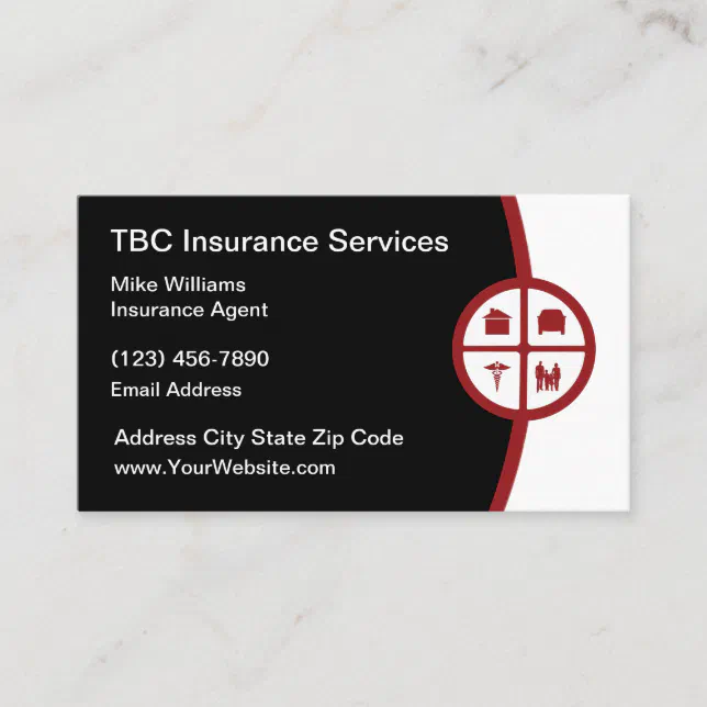 Modern Health Life Medical Insurance Agent Business Card | Zazzle