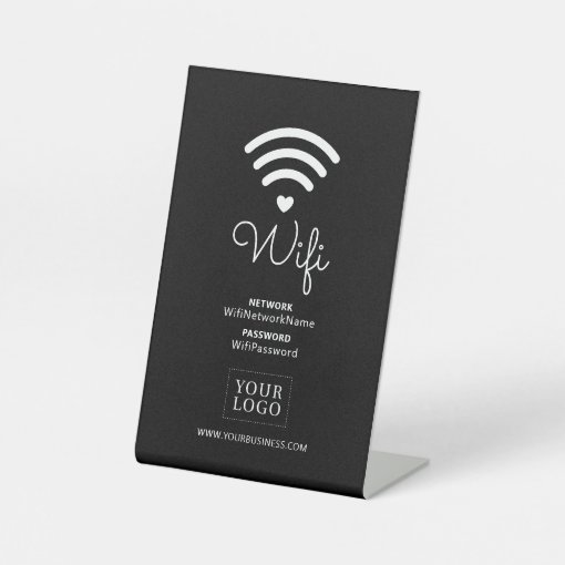 Modern Heart Business Wifi Password Welcome Sign | Zazzle