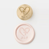 Modern Heart Christian Cross Initials Wax Seal Stamp | Zazzle
