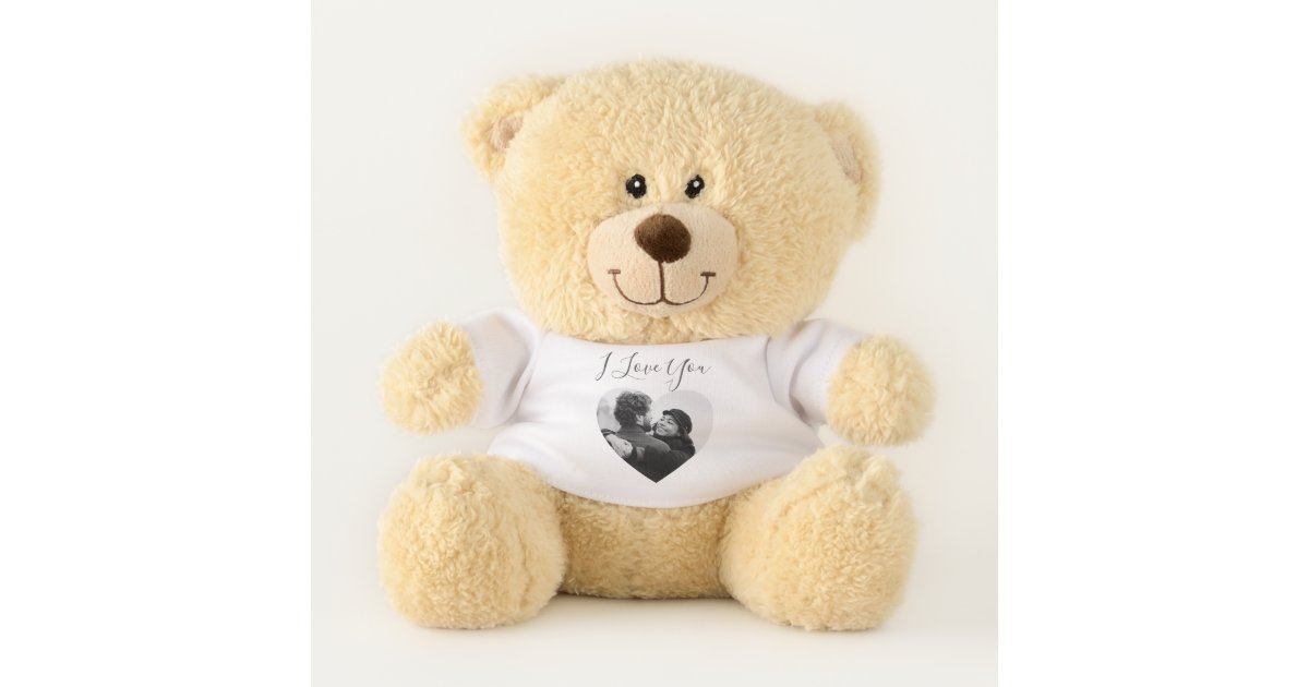 Modern Heart Photo | Personalized Teddy Bear | Zazzle