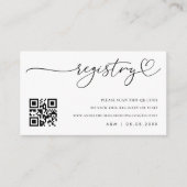 Modern Heart Script Qr Code Wedding Gift Registry Enclosure Card | Zazzle