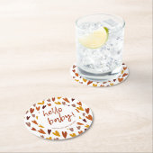 Modern Hearts Gender Neutral Baby Shower Party Round Paper Coaster | Zazzle