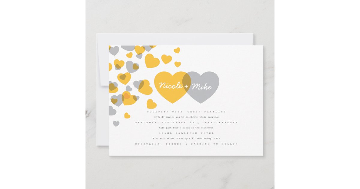 Modern Hearts Wedding Invitation | Zazzle