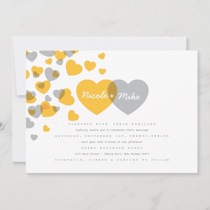 Modern Hearts Wedding Invitation | Zazzle