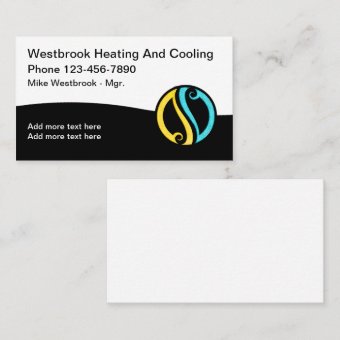 Modern Heating And Air Conditioning Repair Business Card | Zazzle