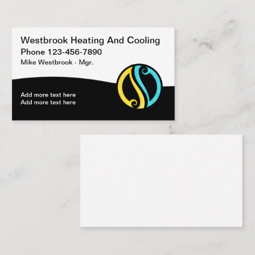 Modern Heating And Air Conditioning Repair Business Card | Zazzle