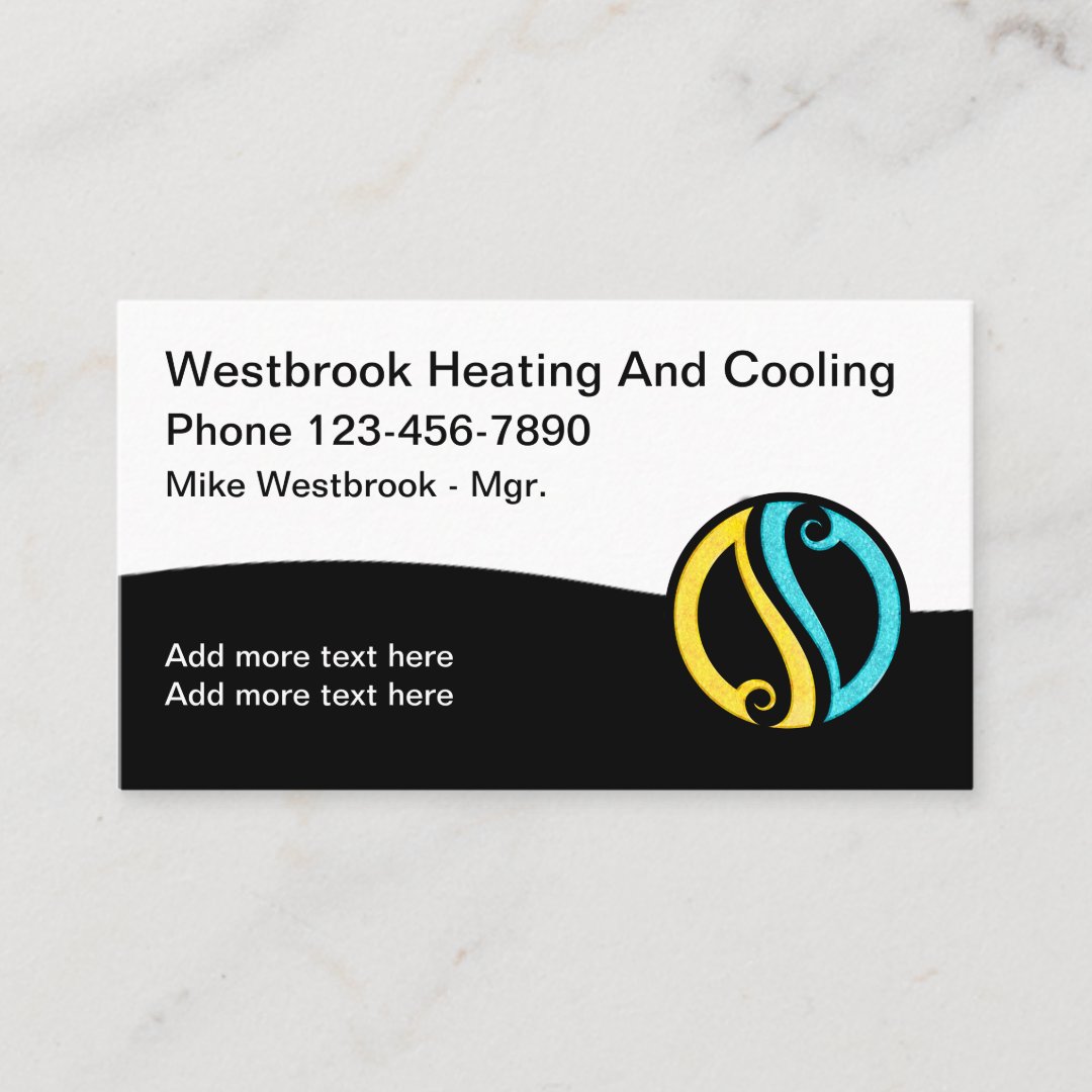Modern Heating And Air Conditioning Repair Business Card | Zazzle