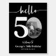 Modern Hello Fifty 50th Birthday Photo Welcome Foam Board | Zazzle