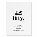 Modern Hello Fifty 50th Birthday Welcome Sign | Zazzle