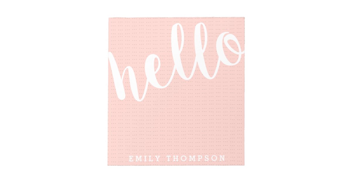 Modern Hello Personalized Social Stationery Notepad | Zazzle
