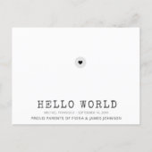 Modern Hello World Photos Grid Collage Birth Announcement Postcard | Zazzle