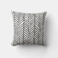 Modern Herringbone pattern black and white Throw Pillow | Zazzle