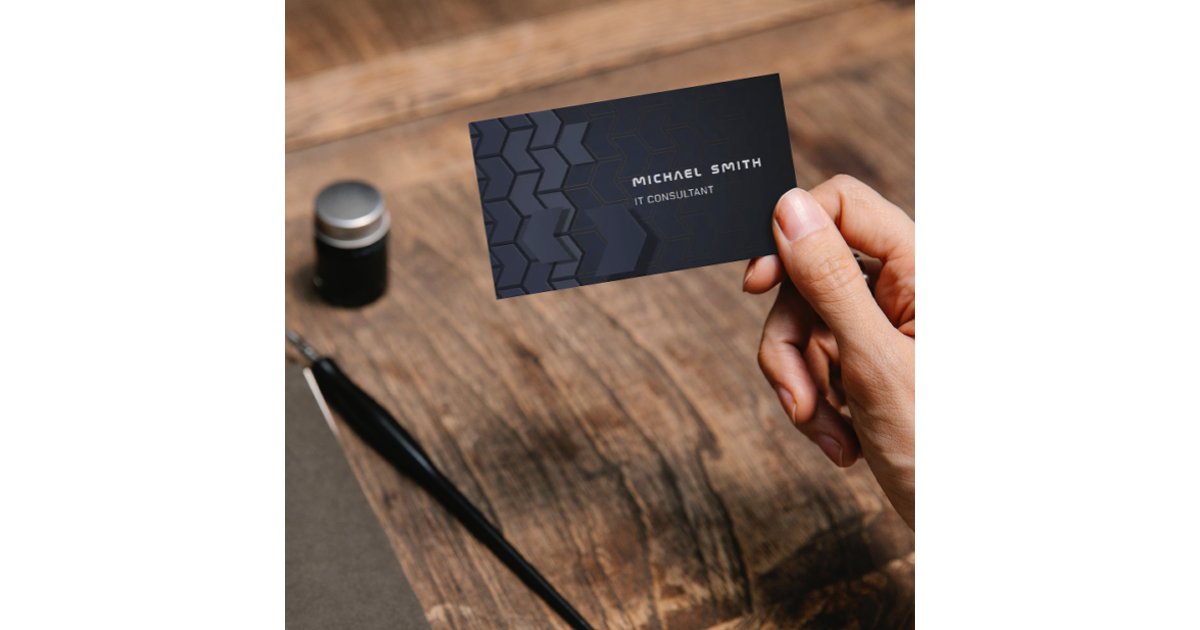 Modern Hi-tech Futuristic Geometric Shape Business Card | Zazzle