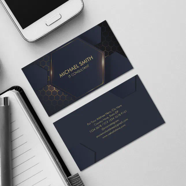 Modern Hi-tech Hexagonal Business Card | Zazzle