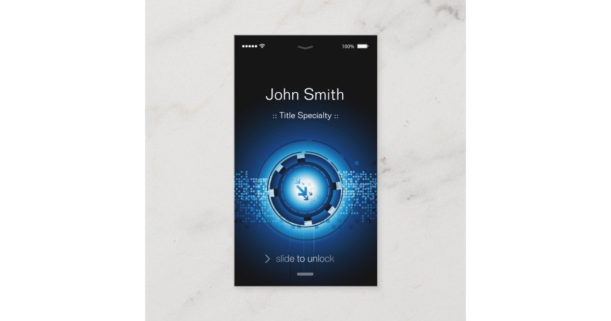 Modern Hi Tech - iPhone iOS Flat Design Business Card | Zazzle