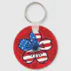 Modern Hibiscus American Flag Patriotic Key Chains | Zazzle