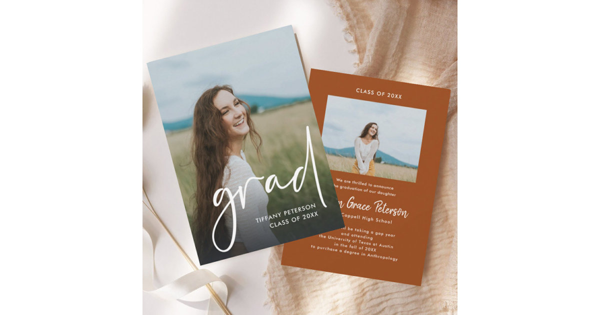 Modern High School Photo Graduation Announcements | Zazzle