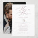 Modern His & Hers Rose Calligraphy Couples Shower Invitation | Zazzle