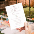 Modern His & Hers Rose Calligraphy Couples Shower Invitation | Zazzle