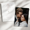 Modern His & Hers Rose Calligraphy Couples Shower Invitation | Zazzle