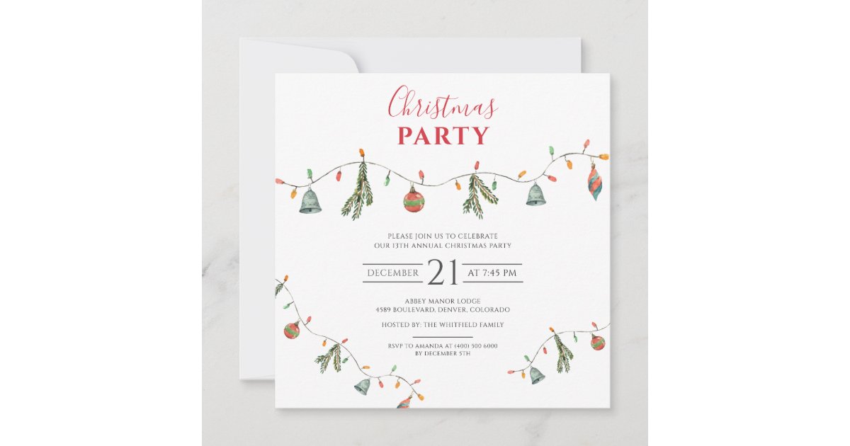 Modern Holiday Annual Office Party Invitation | Zazzle