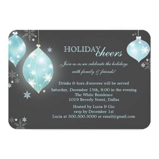 Modern Holiday Glitter Christmas Party Invitation | Zazzle.com