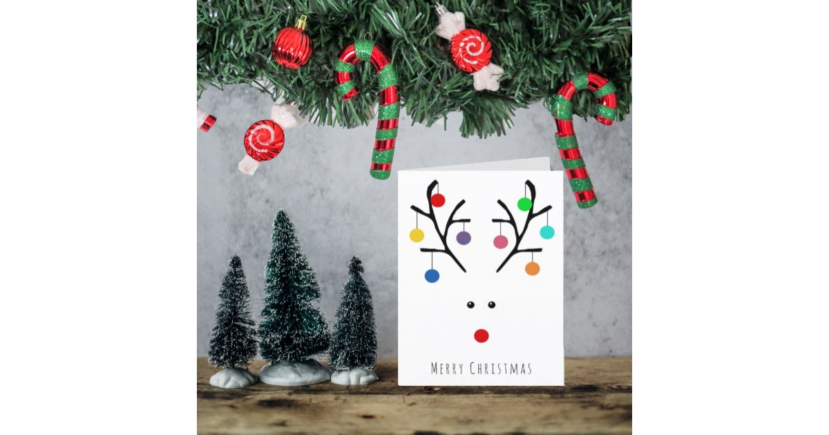 Modern Holiday Whimsical Reindeer Christmas | Zazzle
