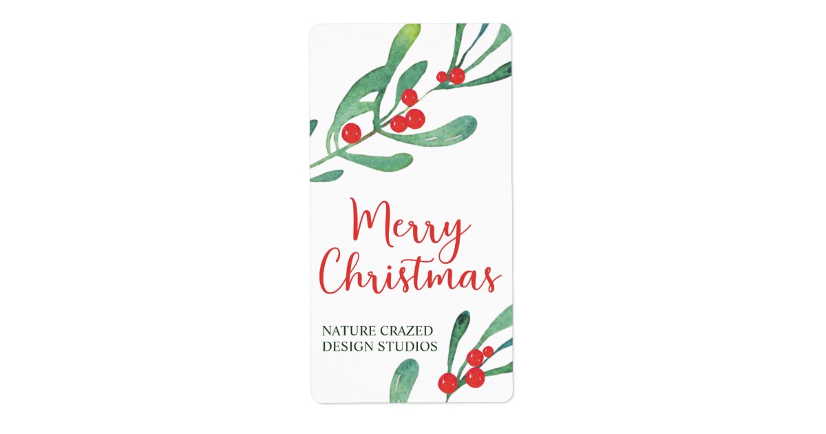 Modern Holly Company Christmas Label | Zazzle