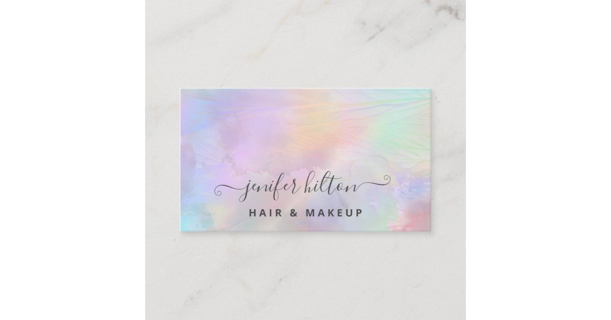 Modern holographic abstract signature business card | Zazzle