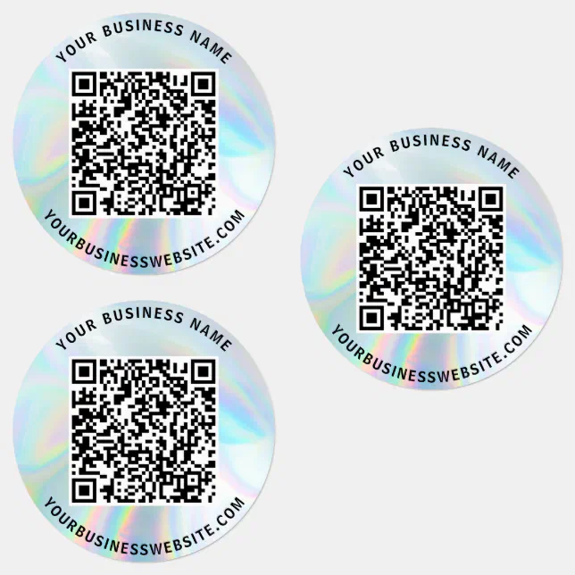 Modern Holographic Business CR Code and Website Labels | Zazzle