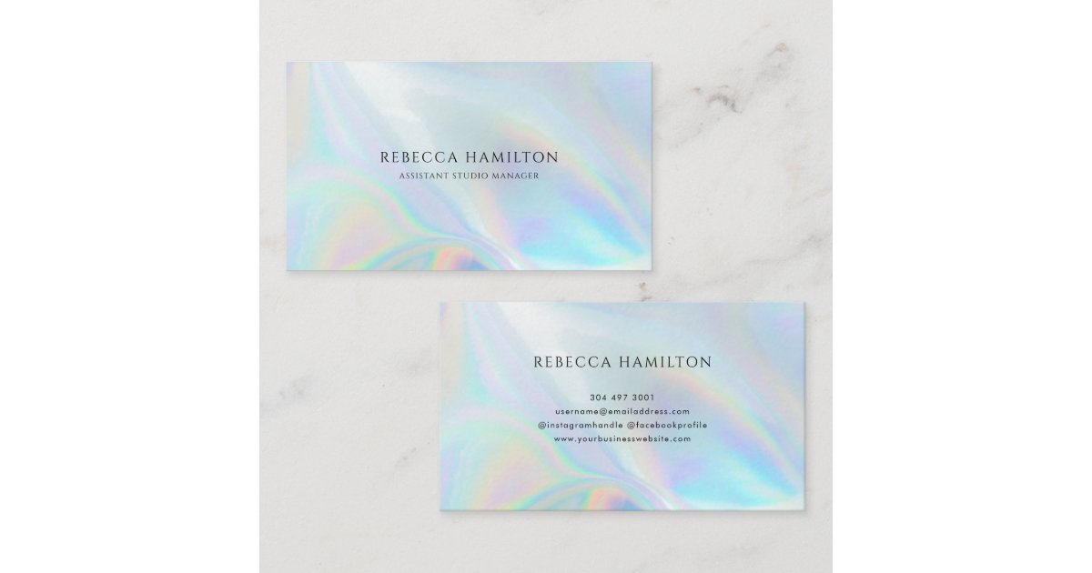 Modern Holographic Company Owner Business Card | Zazzle