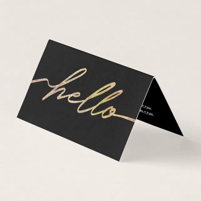 Modern Holographic Hello Script - Business Card | Zazzle