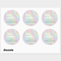 Modern Holographic-inspired Gradient Candle Label | Zazzle