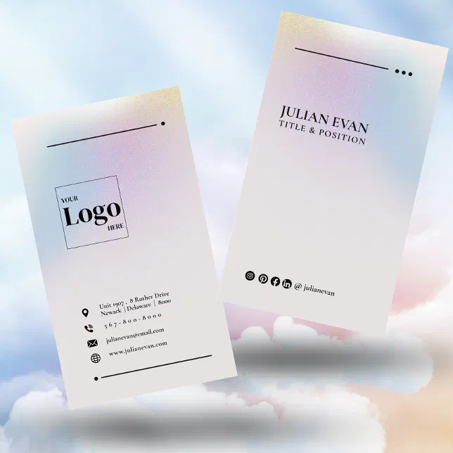 Modern Holographic LinkedIn Minimalist Business Card | Zazzle