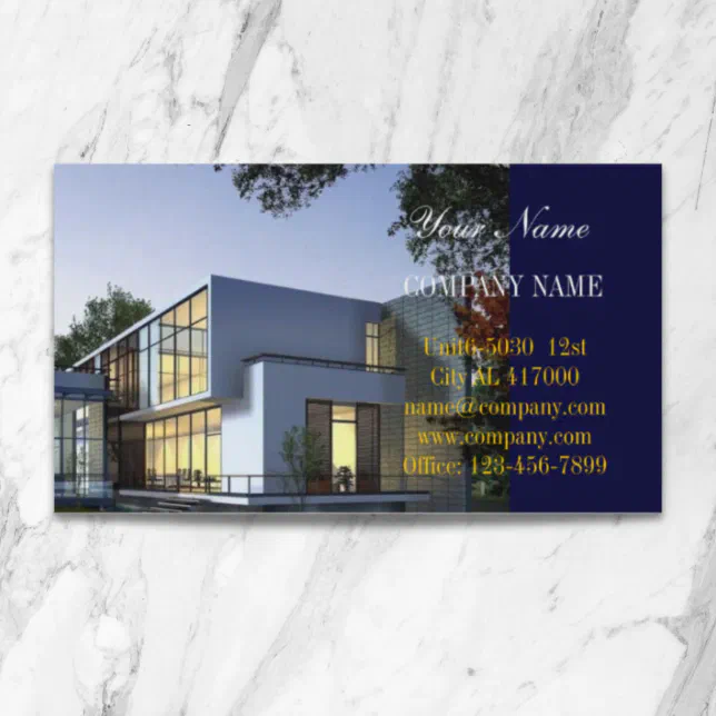 Modern home Construction builder Real Estate Business Card | Zazzle