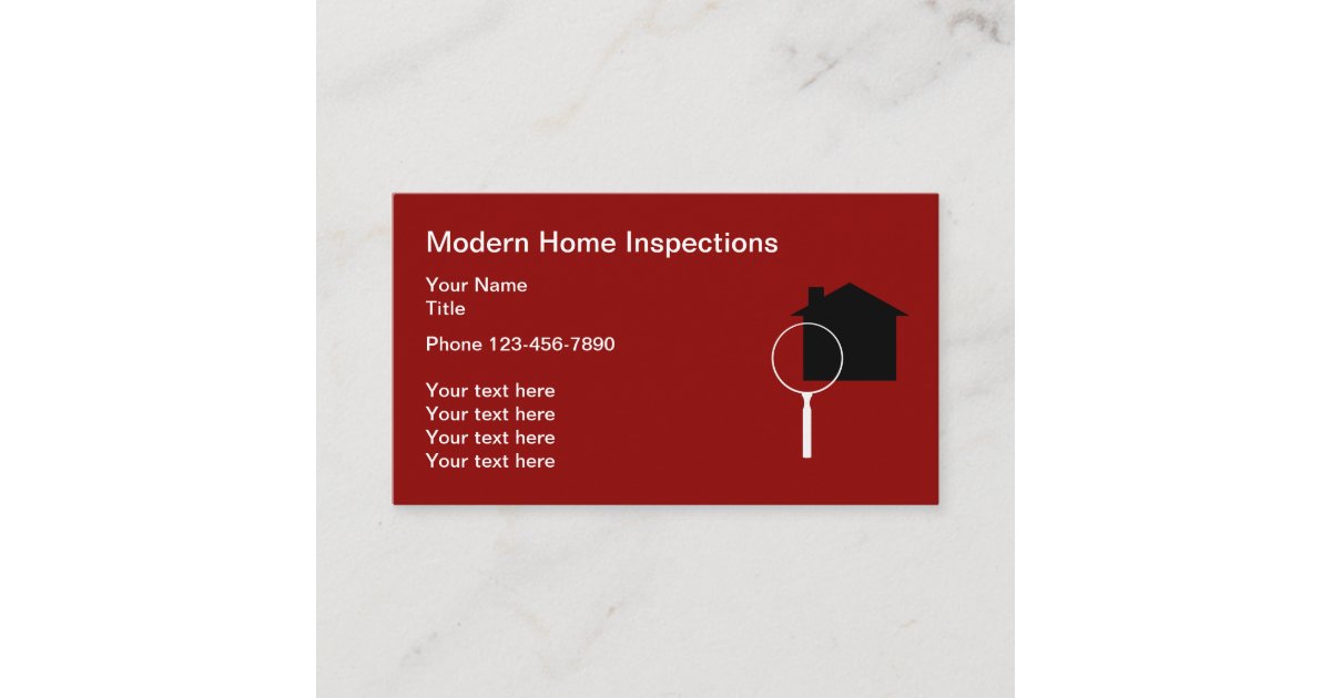 Modern Home Inspection Business Card Template | Zazzle