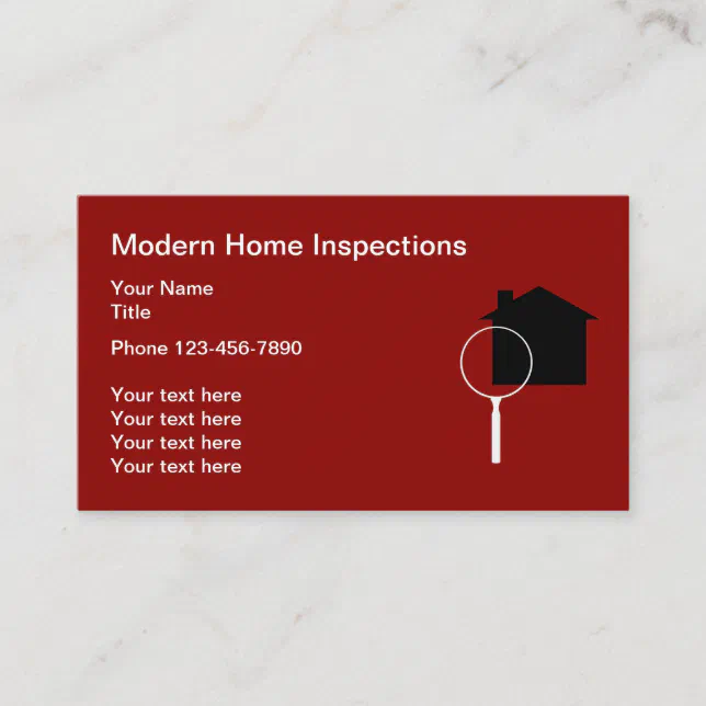 Modern Home Inspection Business Card Template | Zazzle