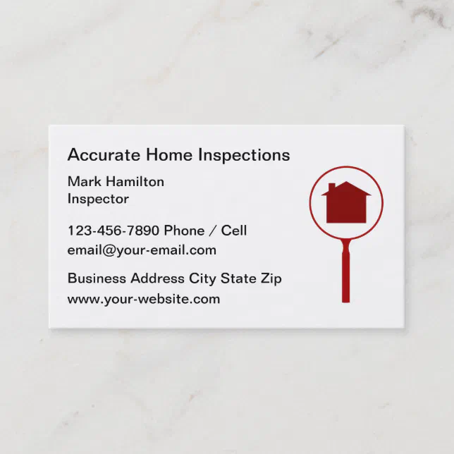 Modern Home Inspection Business Cards | Zazzle