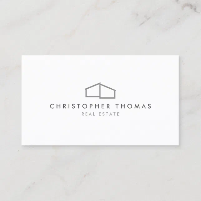 Modern Home Logo in Gray for Real Estate, Realtor Business Card | Zazzle