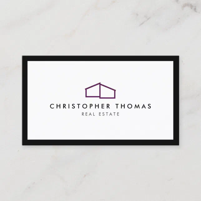 Modern Home Logo in Purple Real Estate, Realtor Business Card | Zazzle