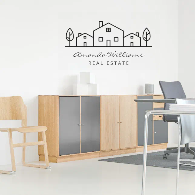 Modern Home Logo Real Estate Professional Wall Decal | Zazzle