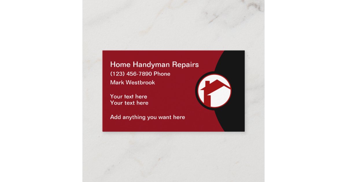 Modern Home Repairs Handyman Business Card | Zazzle
