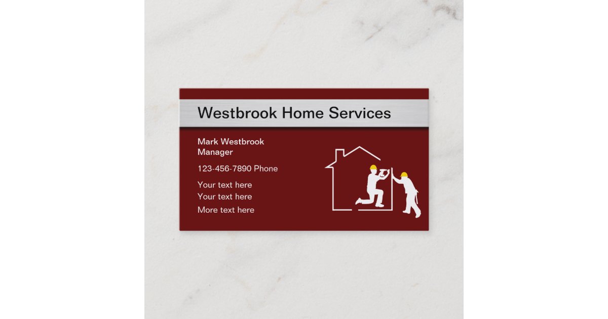 Modern Home Services Business Card | Zazzle