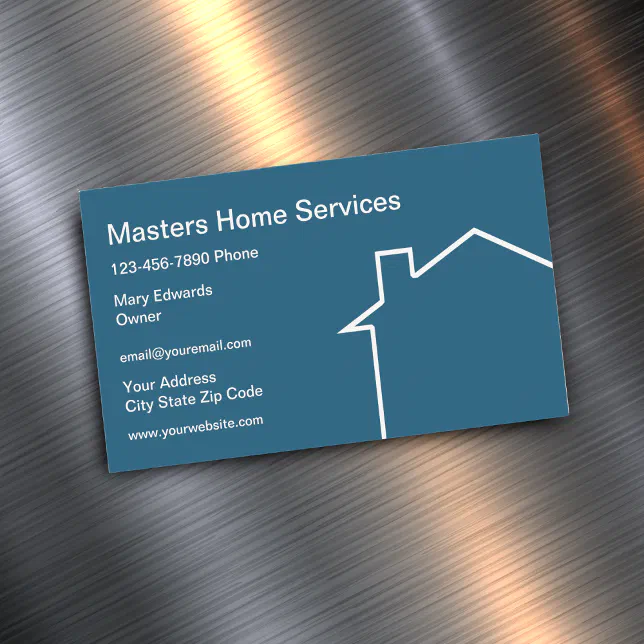 Modern Home Services Business Card Magnet | Zazzle
