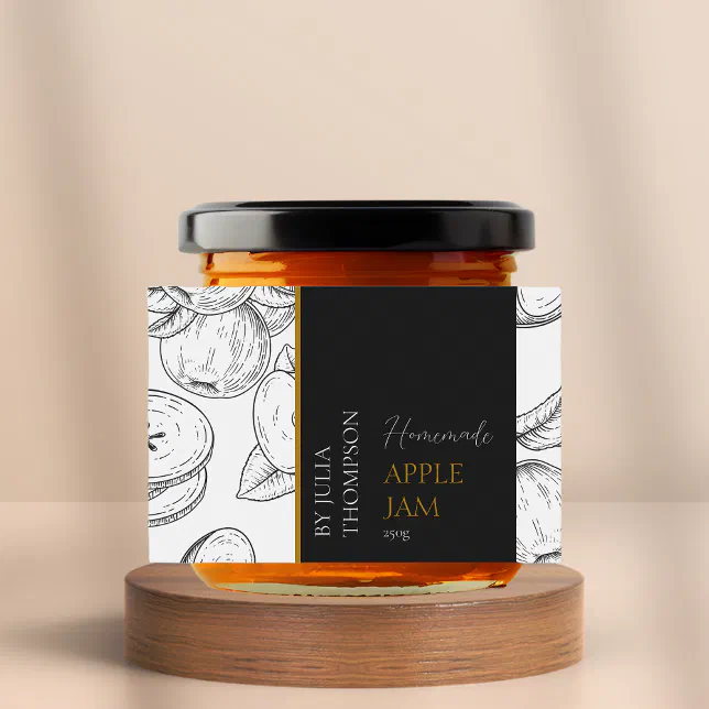 Modern Homemade Apple Jam Label | Zazzle