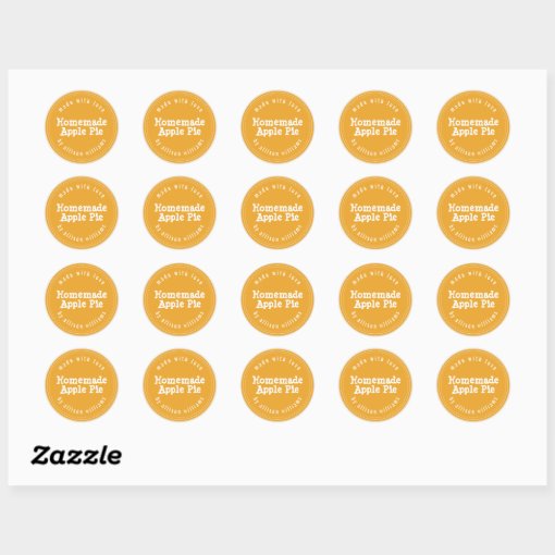 Modern Homemade Apple Pie Mellow Yellow Classic Round Sticker | Zazzle